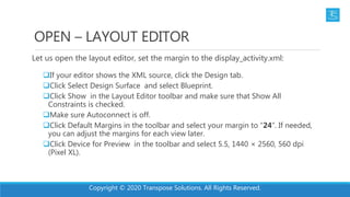 Create New Android Activity | PPTX