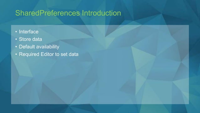 Android tutorial : SharedPreferences | PPT
