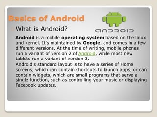 Get an Android tutorial for beginners | PPT