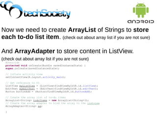 Android tutorials8 todo_list | ODP