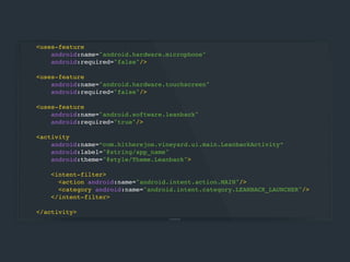 Android TV: Building apps with Google’s Leanback Library | PPT