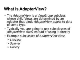 Android ui adapter | PDF | Operating Systems | Computer Software and Applications