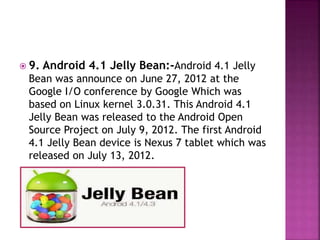 Android versions | PPTX