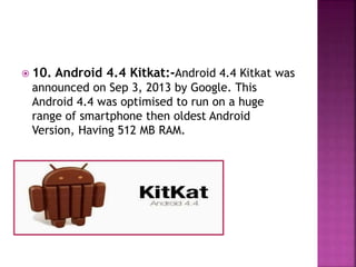 Android versions | PPTX
