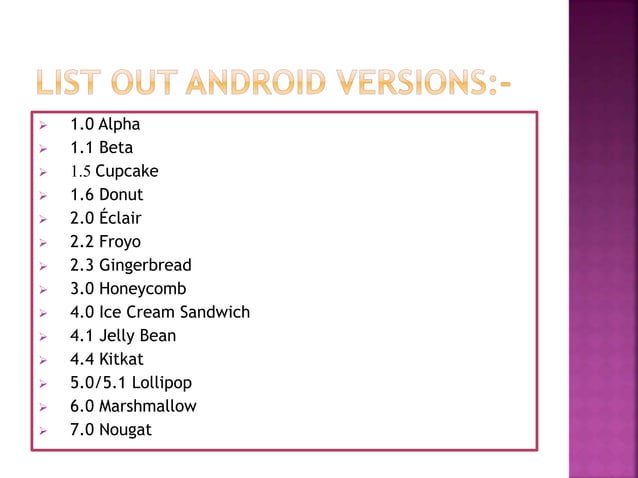 Android versions | PPT