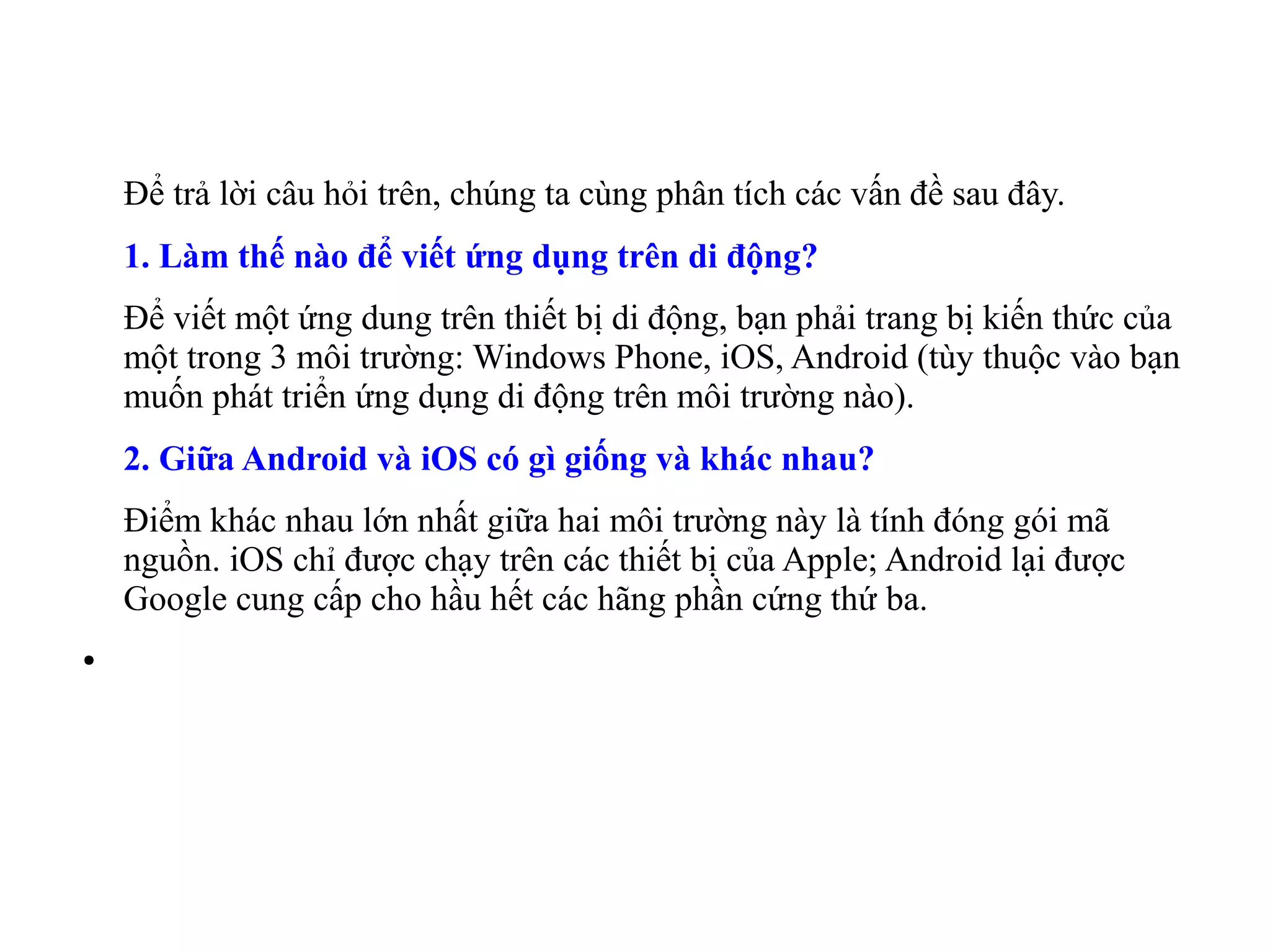 Nên học lập trình Android hay iOS? | PPT