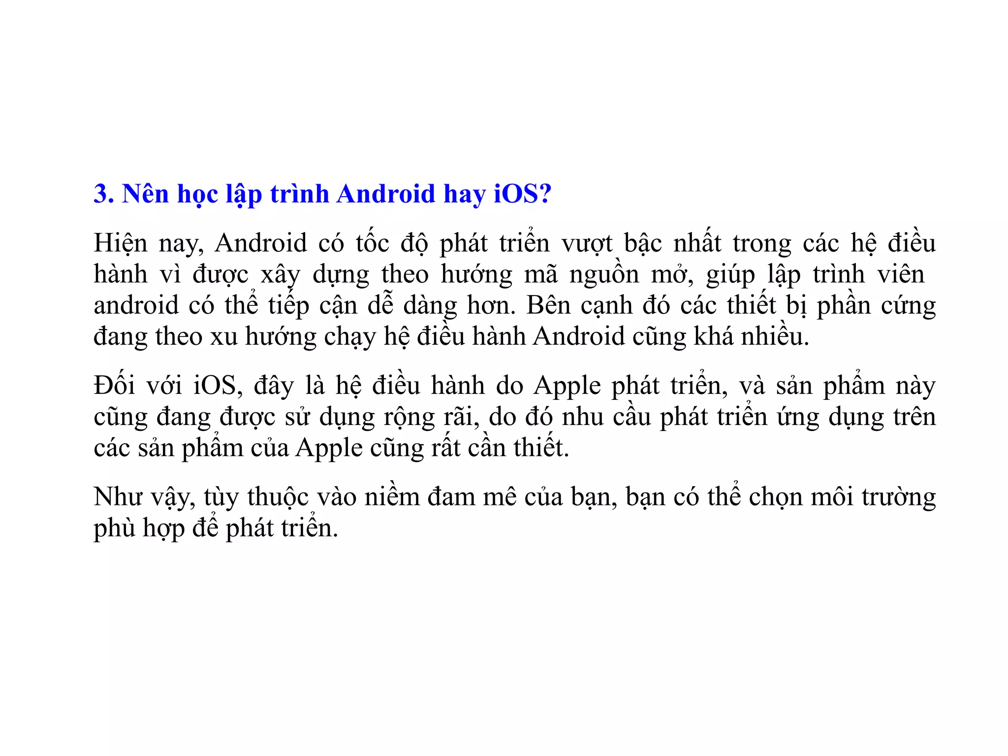 Nên học lập trình Android hay iOS? | PPT