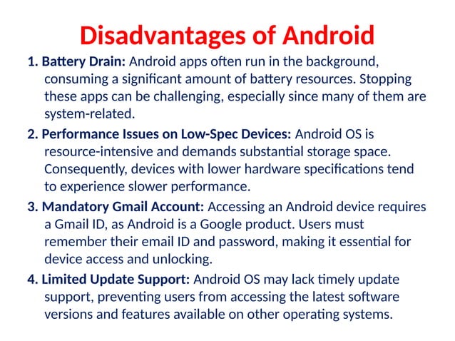 Android vs iOS comparison, Advantages and Disadvantages | PPTX