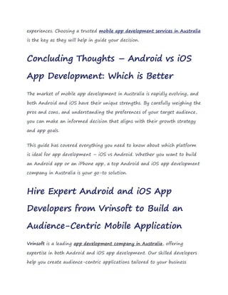 Android vs iOS App Development: A Decision Guide for Australian ...