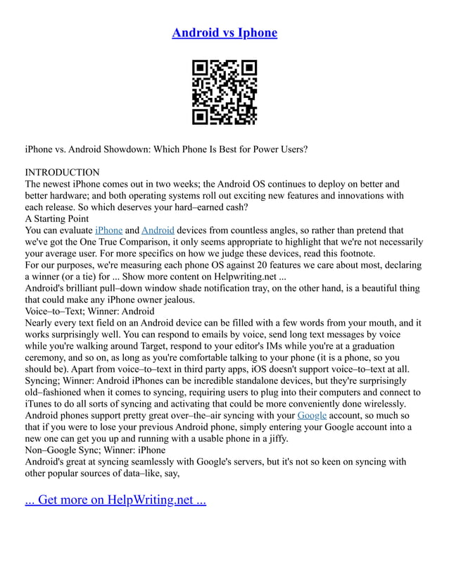 Android Vs Iphone | PDF