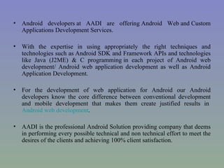 Android web development | PPT