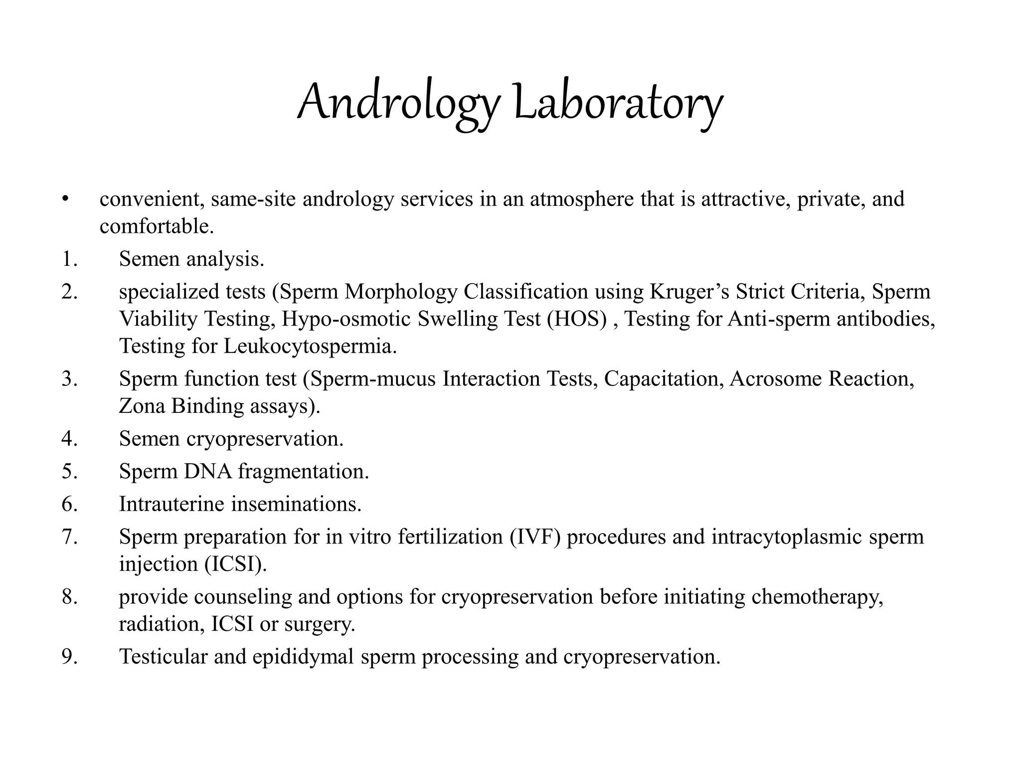 Andrology lab | PPTX