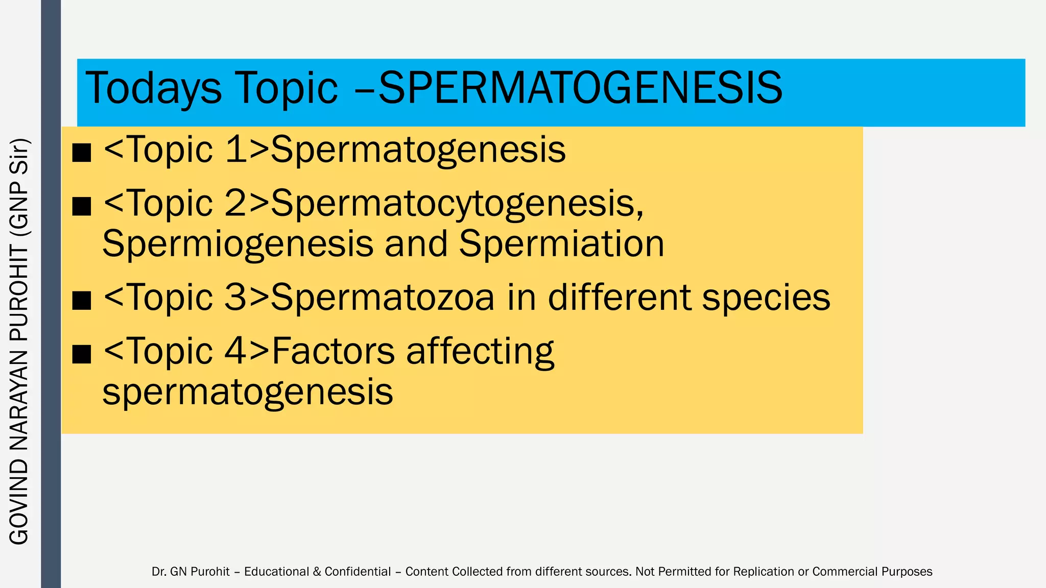 Andrology lecture 11 spermatogenesis | PDF