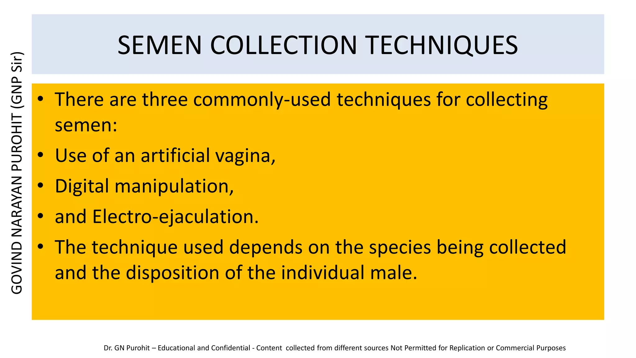 Andrology lecture 16 Semen collection from male animals and its ...