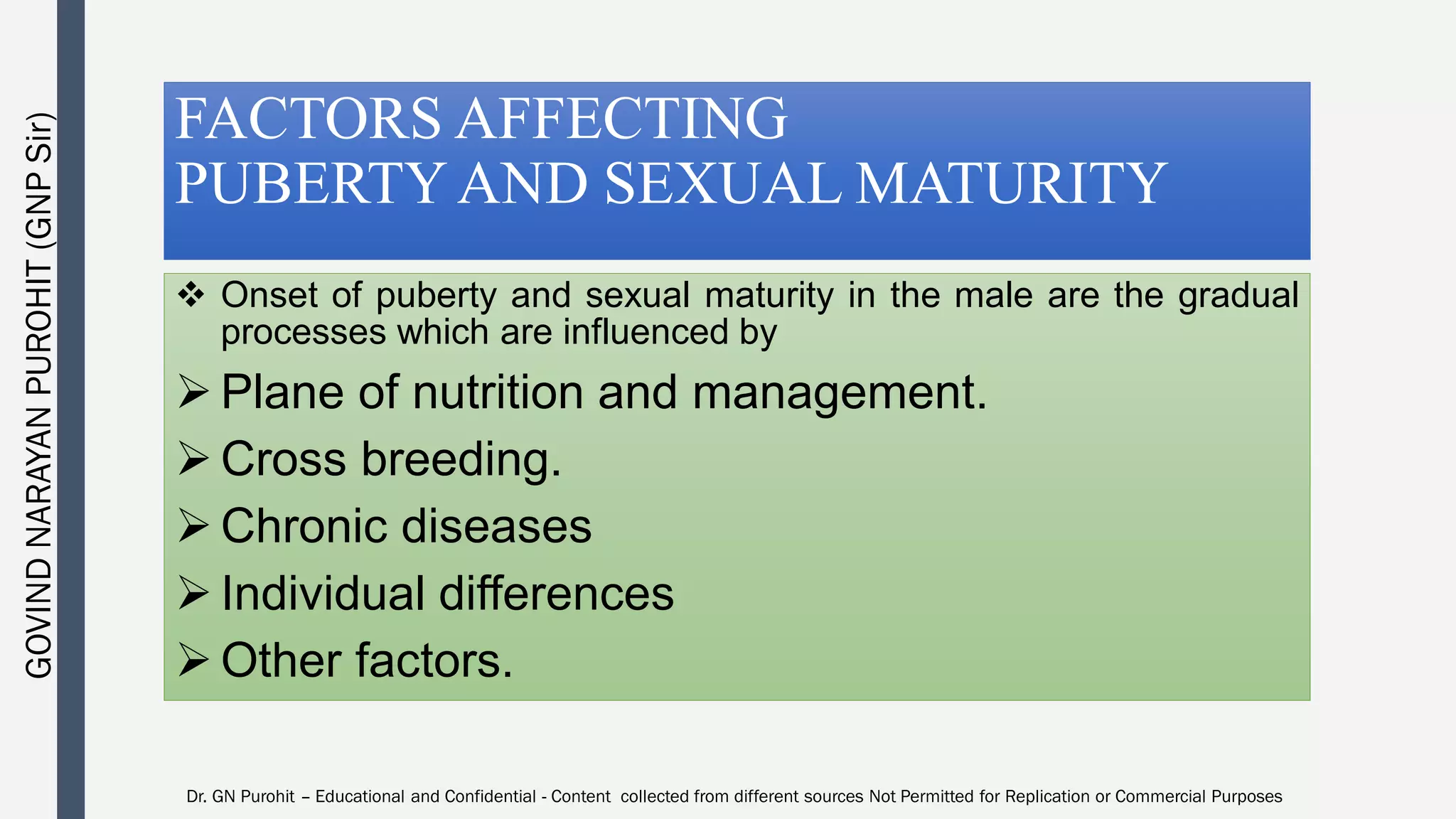 Andrology lecture 9 puberty and sex maturity | PDF