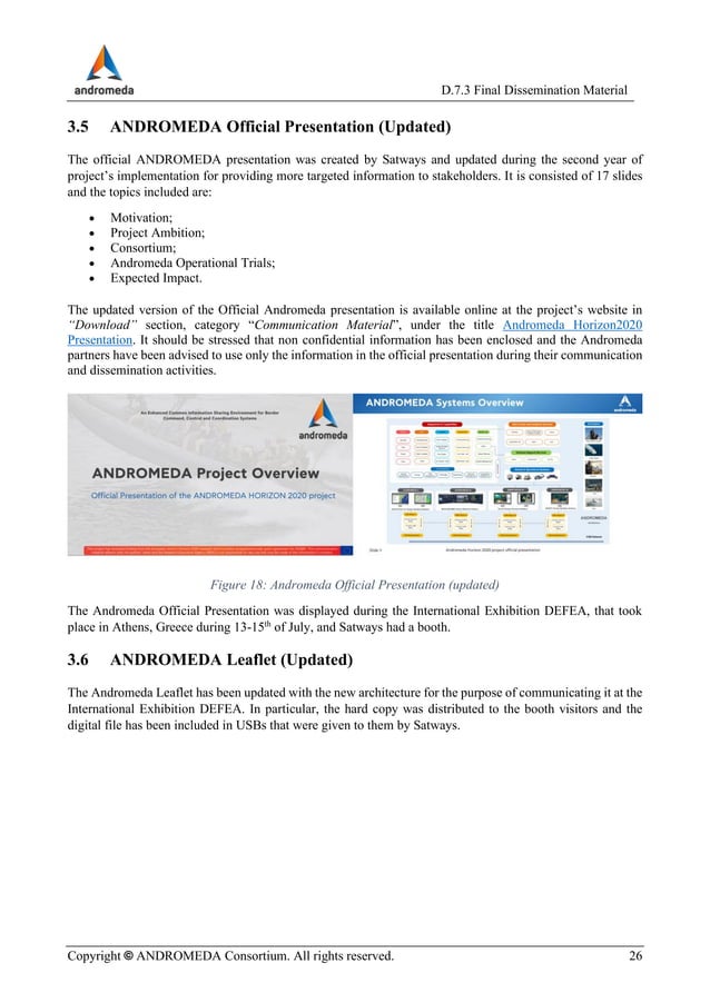 ANDROMEDA D.7.3 Final Dissemination Material | PDF