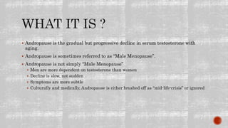 Andropause | PPTX | Hormonal Disorders | Endocrine and Metabolic Diseases