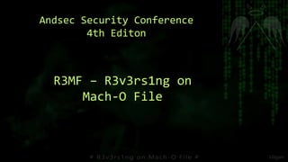 Andsec Reversing on Mach-o File | PPTX