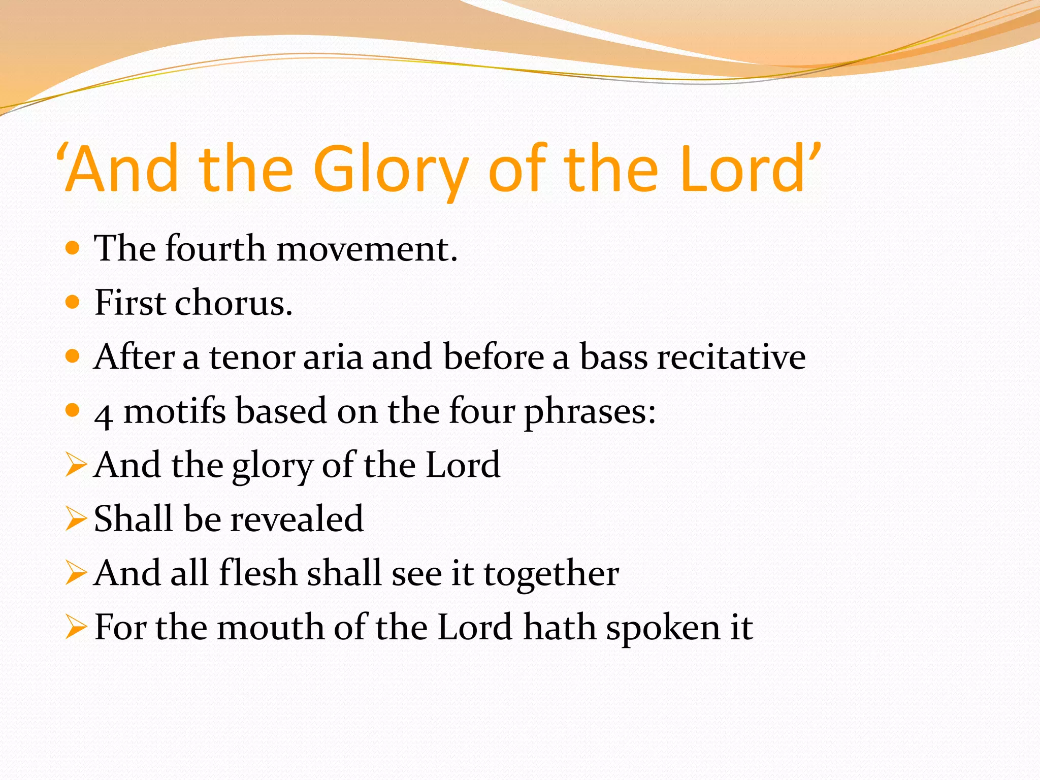 Handel - And the glory of the lord from messiah | PPT