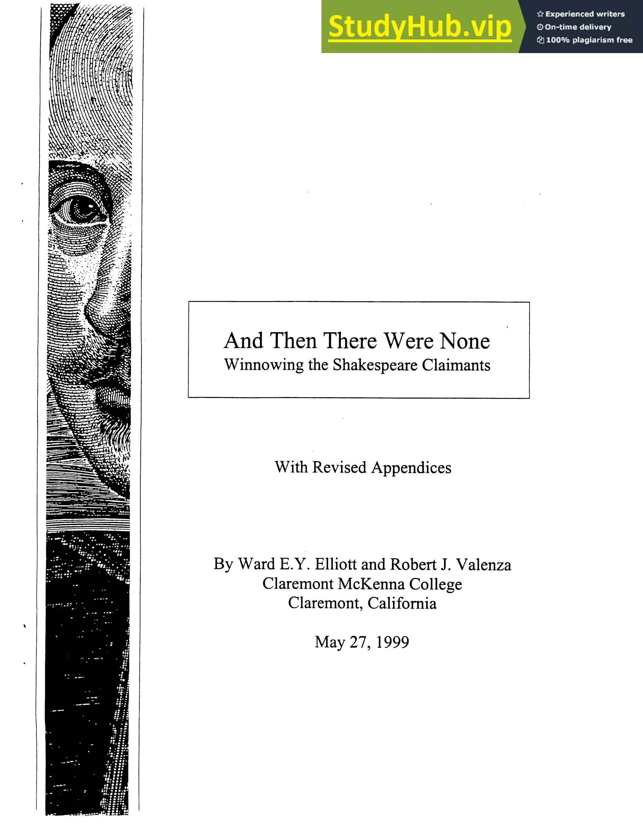 And Then There Were None Winnowing The Shakespeare Claimants | PDF