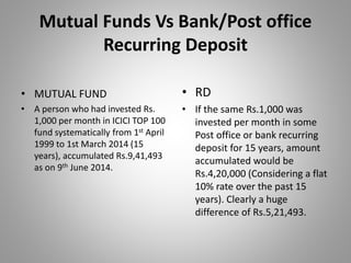 Mutual Fund SIP Vs Bank Recurring Deposit | PPTX