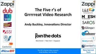 The 6 R’s of great video research | PPT