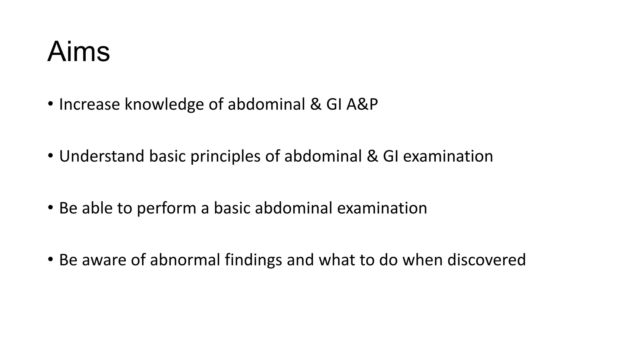 Clinical examination of the gi tract and abdomen [recovered] [recovered ...