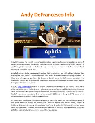 Andy DeFrancesco Info | PDF