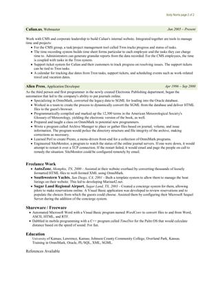 Andy Norris' Resume | PDF