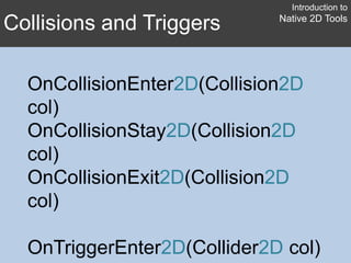 Introduction to Native 2D Tools - Touch | PPT
