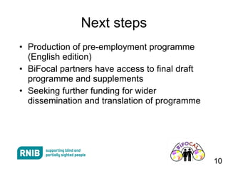 Pre-employment programme | PPT