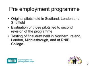Pre-employment programme | PPT