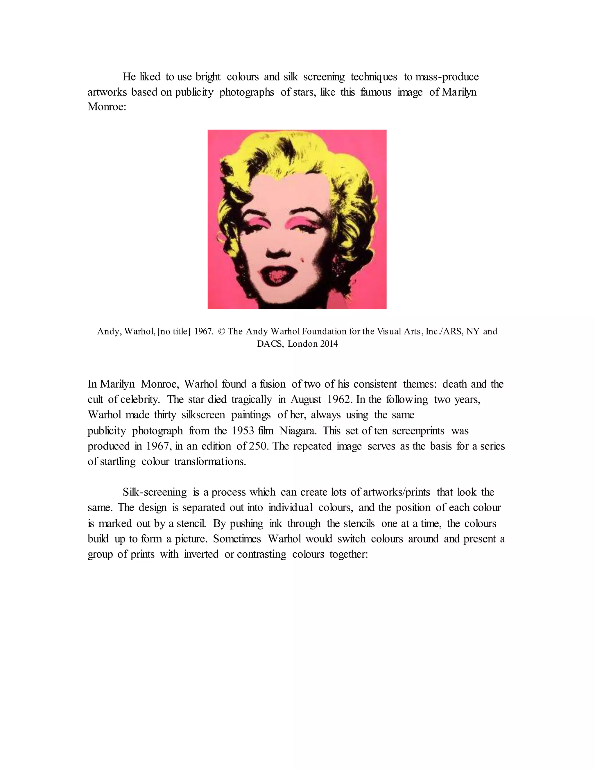 [Assignment/Research] Andy warhol | PDF