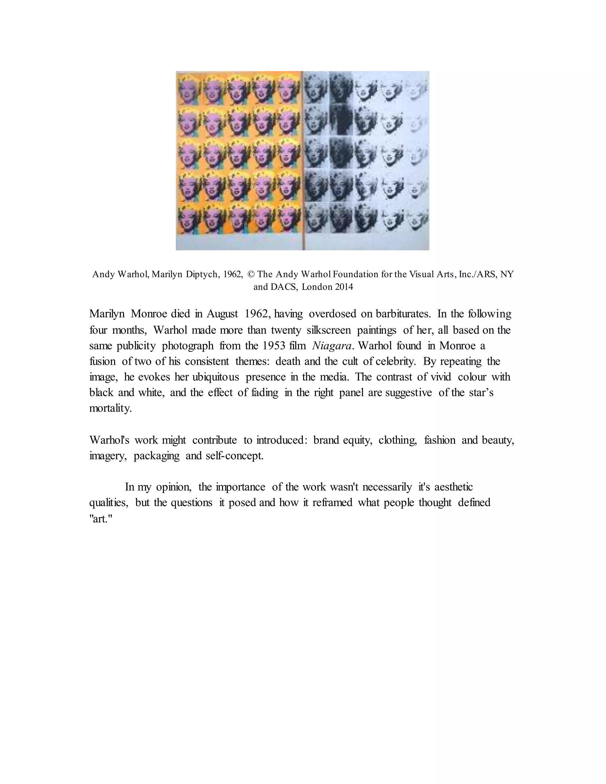 [Assignment/Research] Andy warhol | PDF