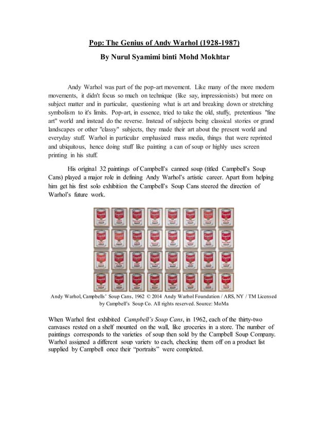 [Assignment/Research] Andy warhol | PDF