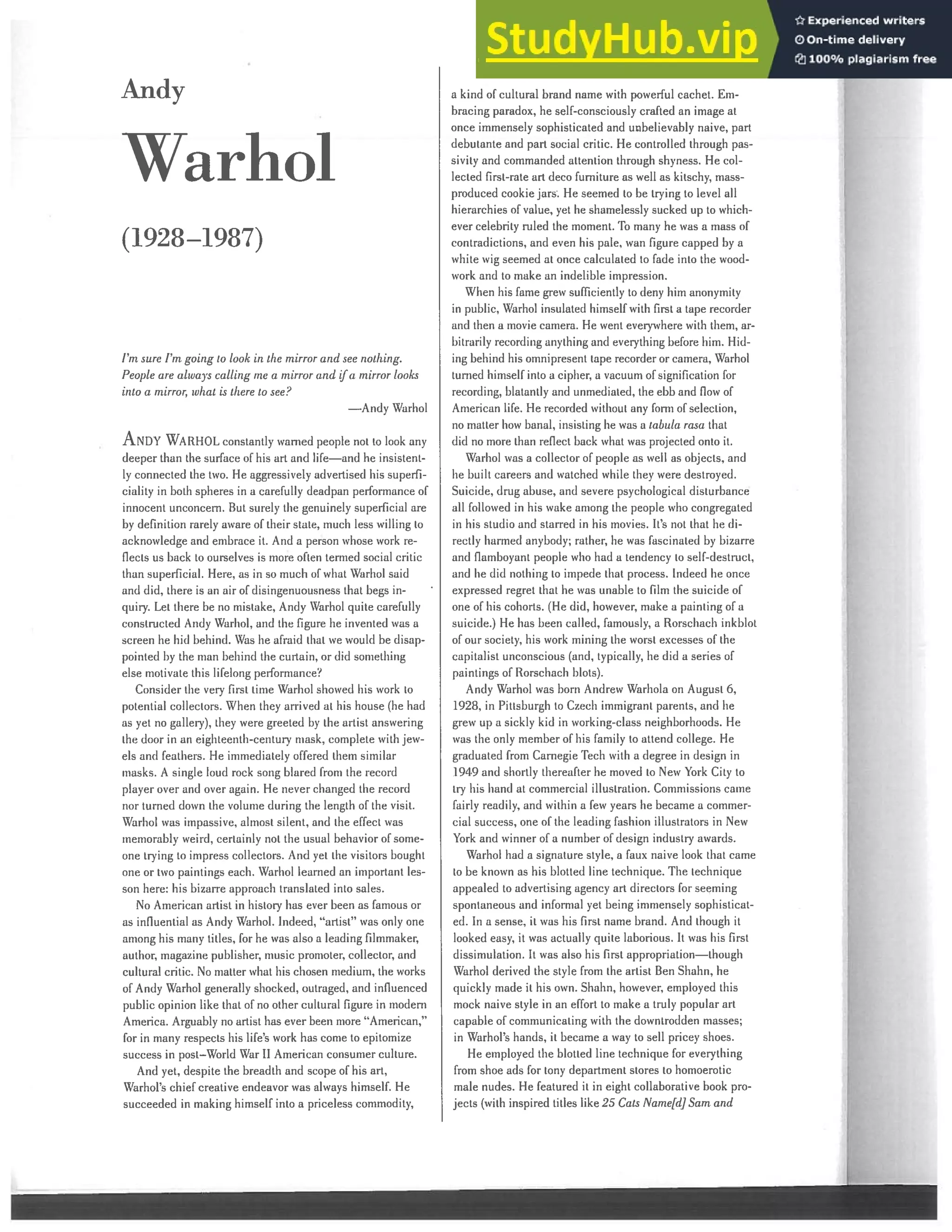 Andy Warhol | PDF