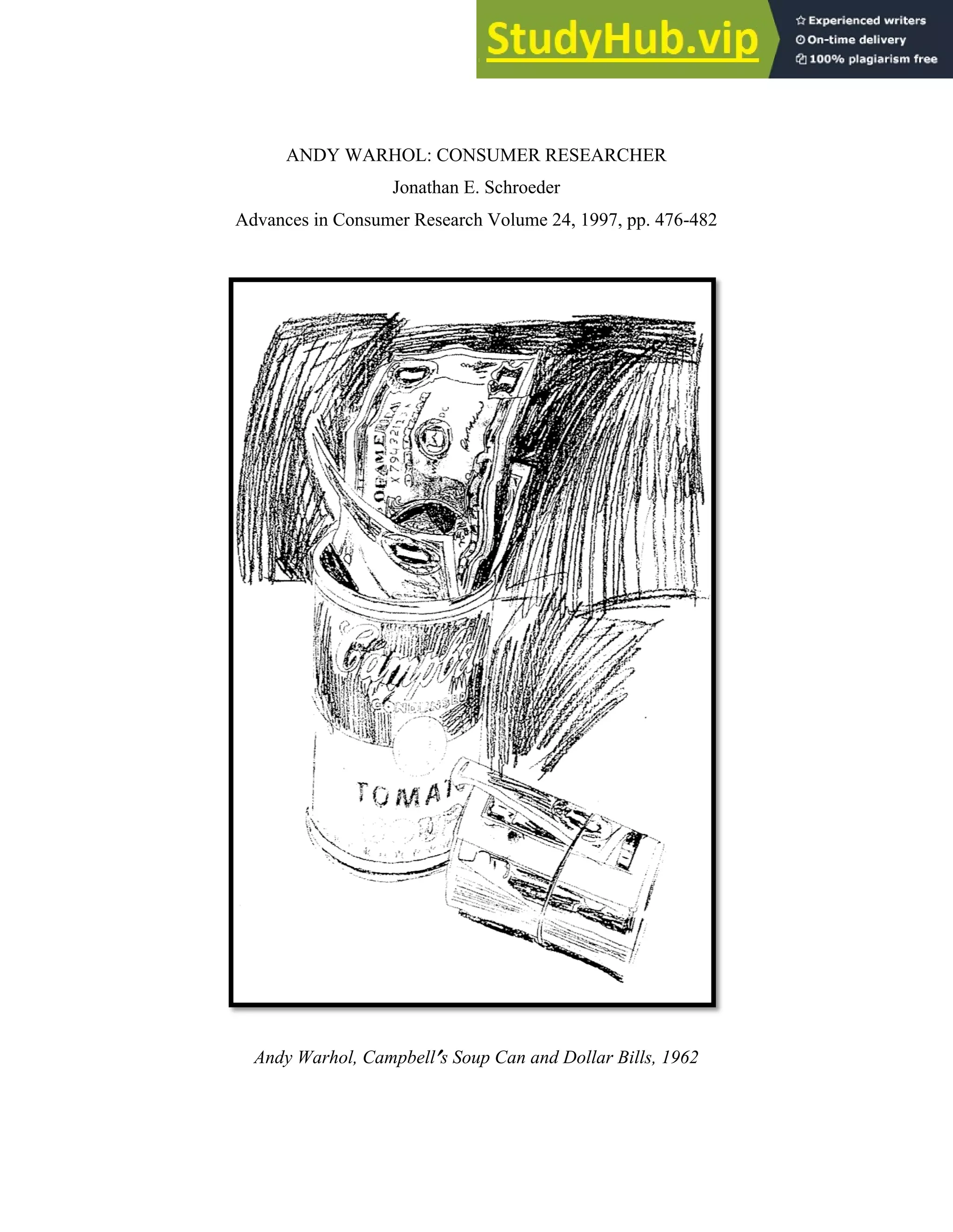 Andy Warhol Consumer Researcher | PDF