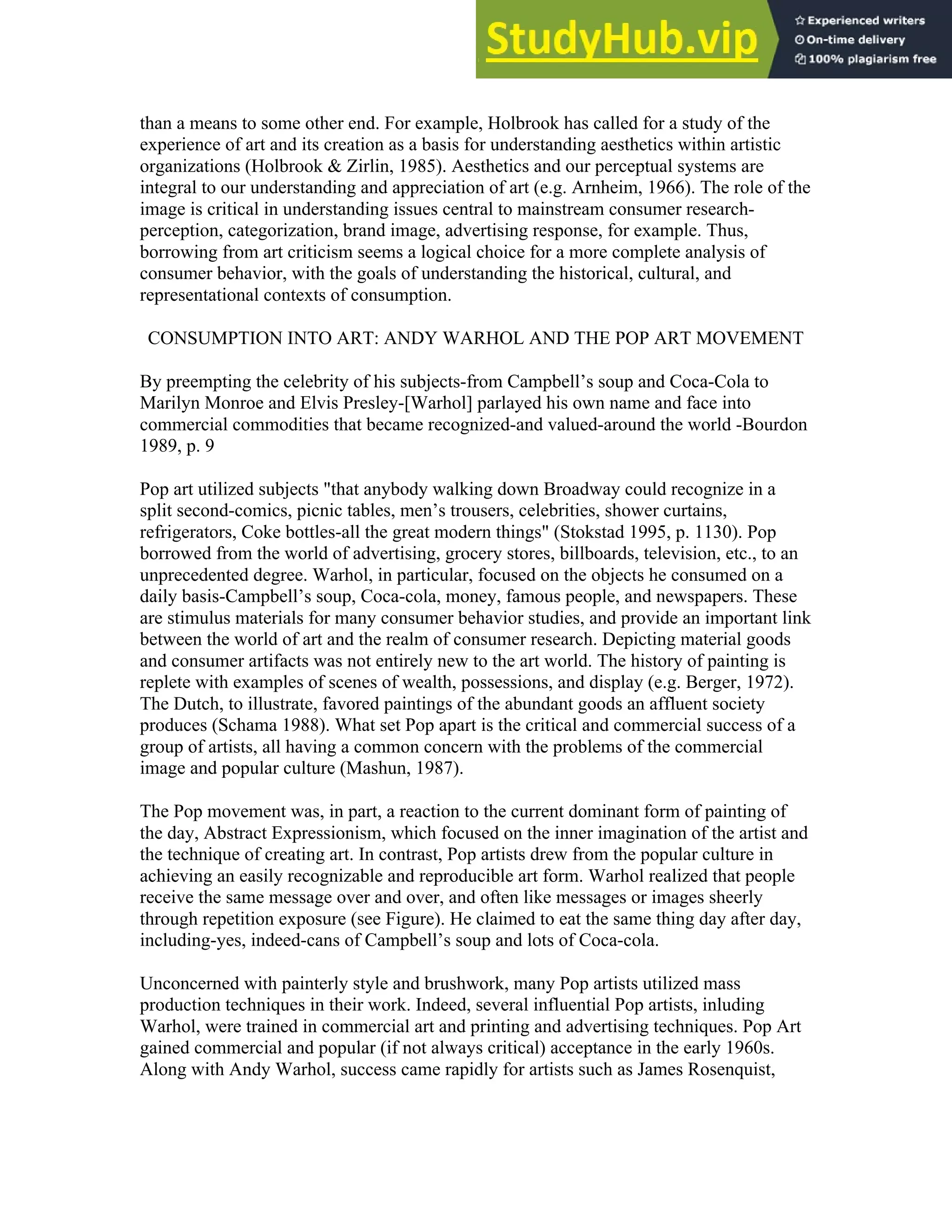 Andy Warhol Consumer Researcher | PDF