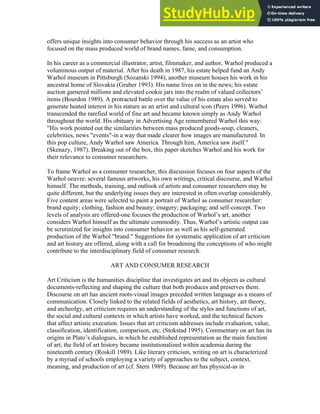 Andy Warhol Consumer Researcher | PDF
