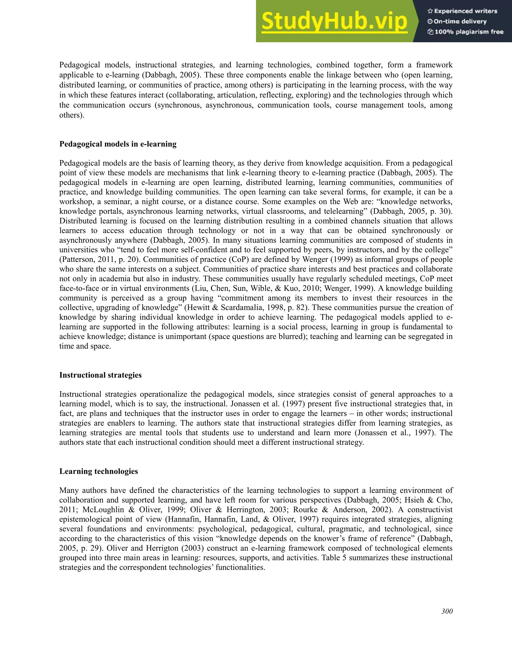 An E Learning Theoretical Framework Pdf Internet Computing