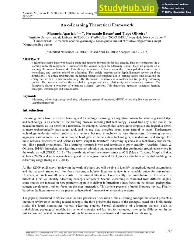 An E-Learning Theoretical Framework | PDF | Internet | Computing