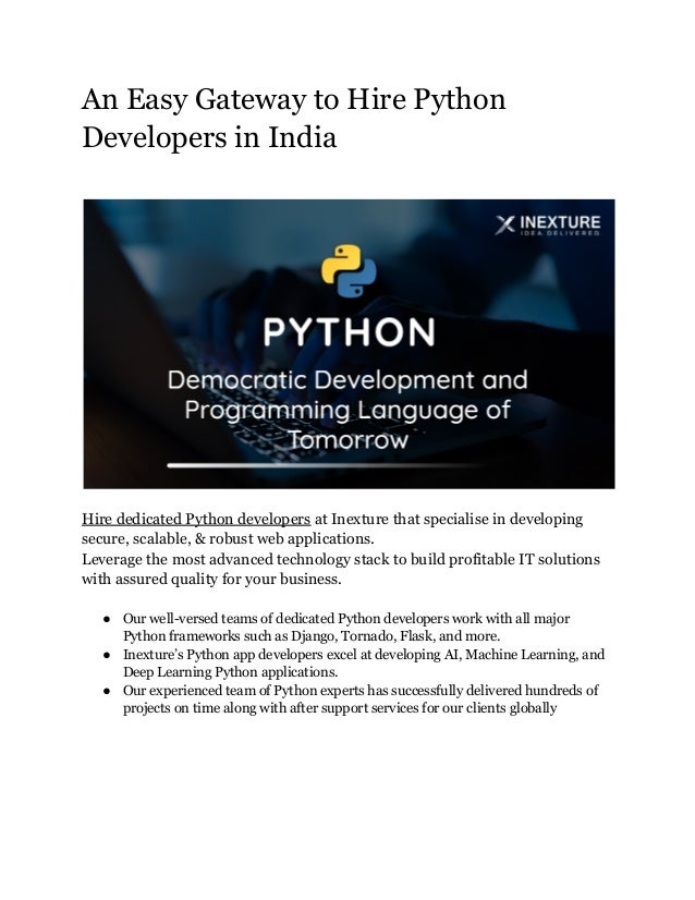 An easy gateway to hire python developers in india