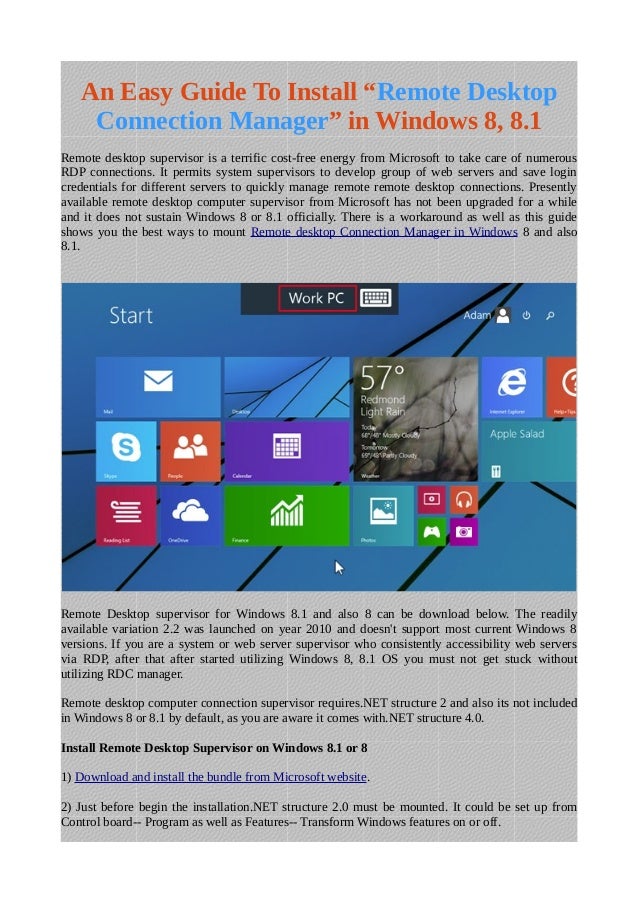 An easy guide to install remote desktop connection manager in windows…