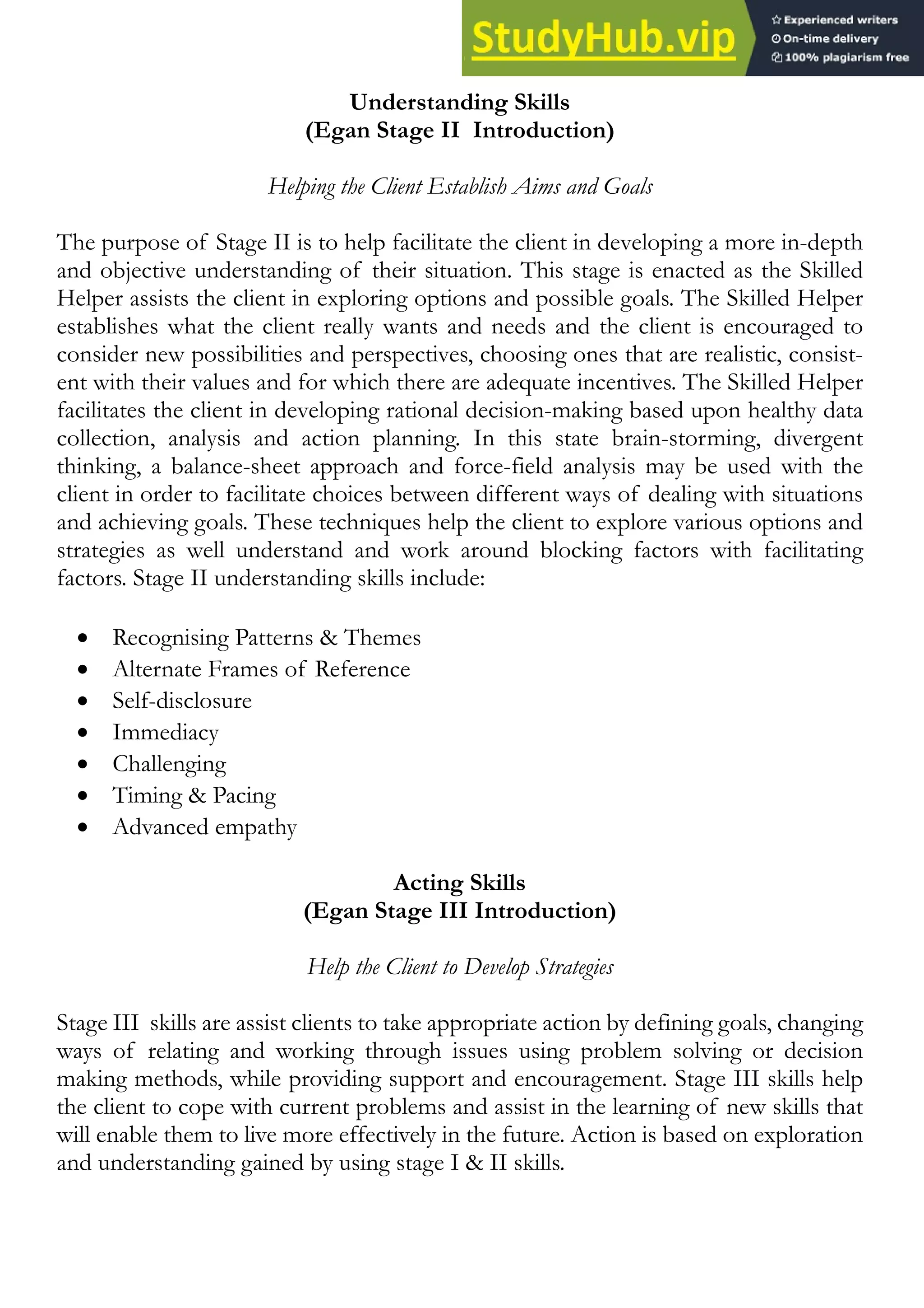 An Easy Introduction To Egan S Skilled Helper Solution Focused ...