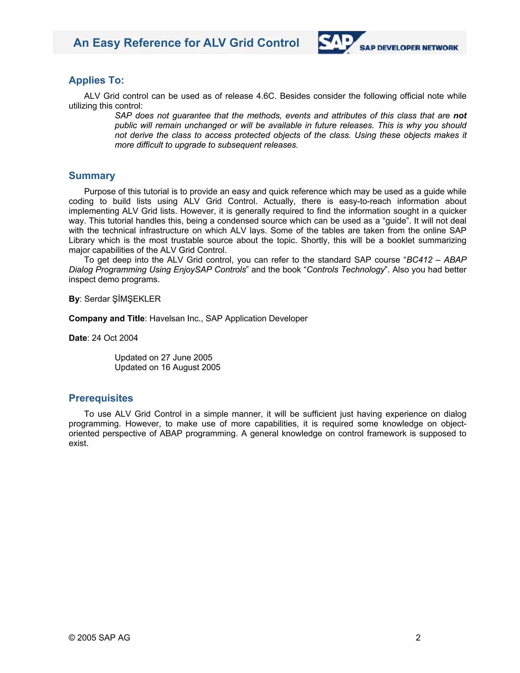 An easy reference for alv grid control (1) | PDF | Desktop Publishing | Computer Software and ...