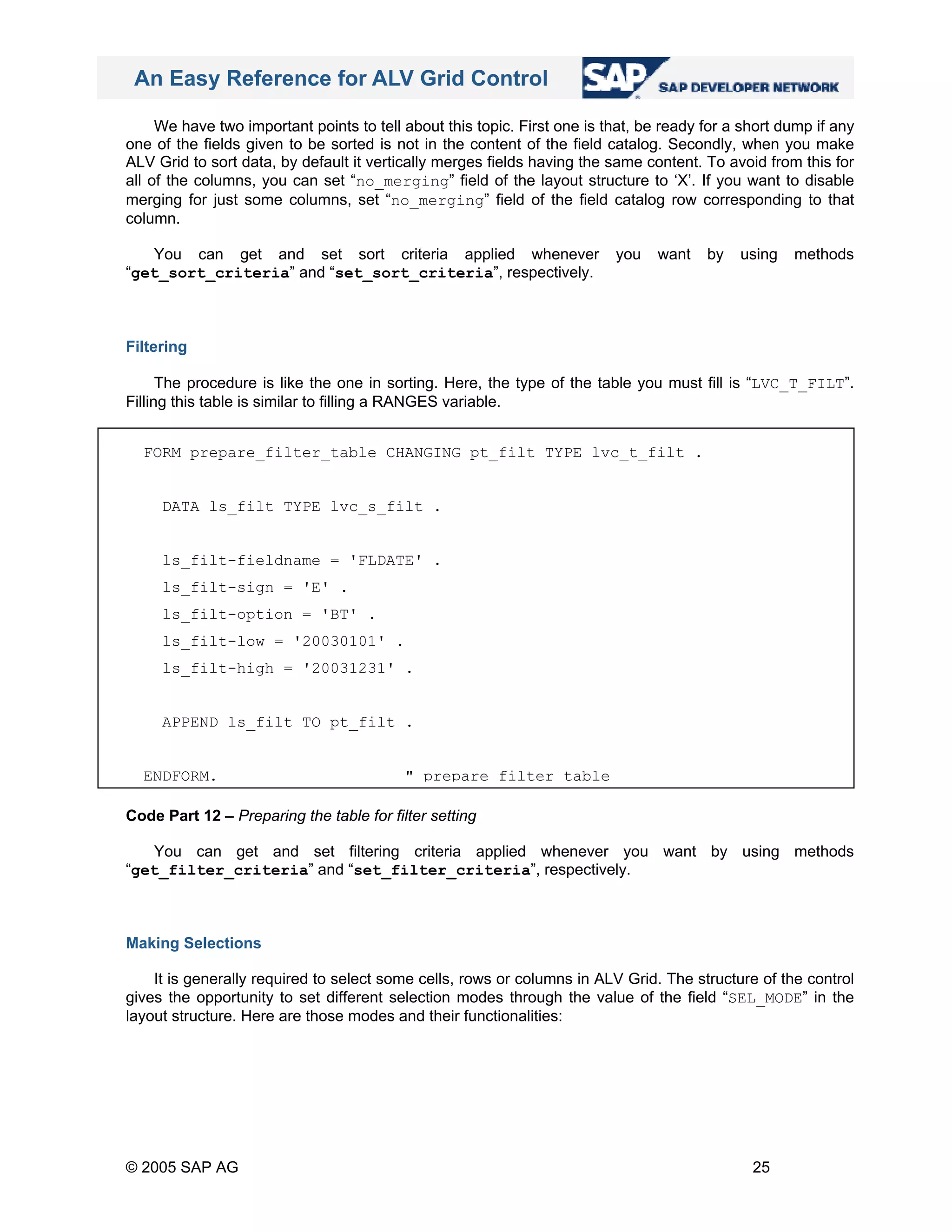 An easy reference for alv grid control (1) | PDF | Desktop Publishing | Computer Software and ...