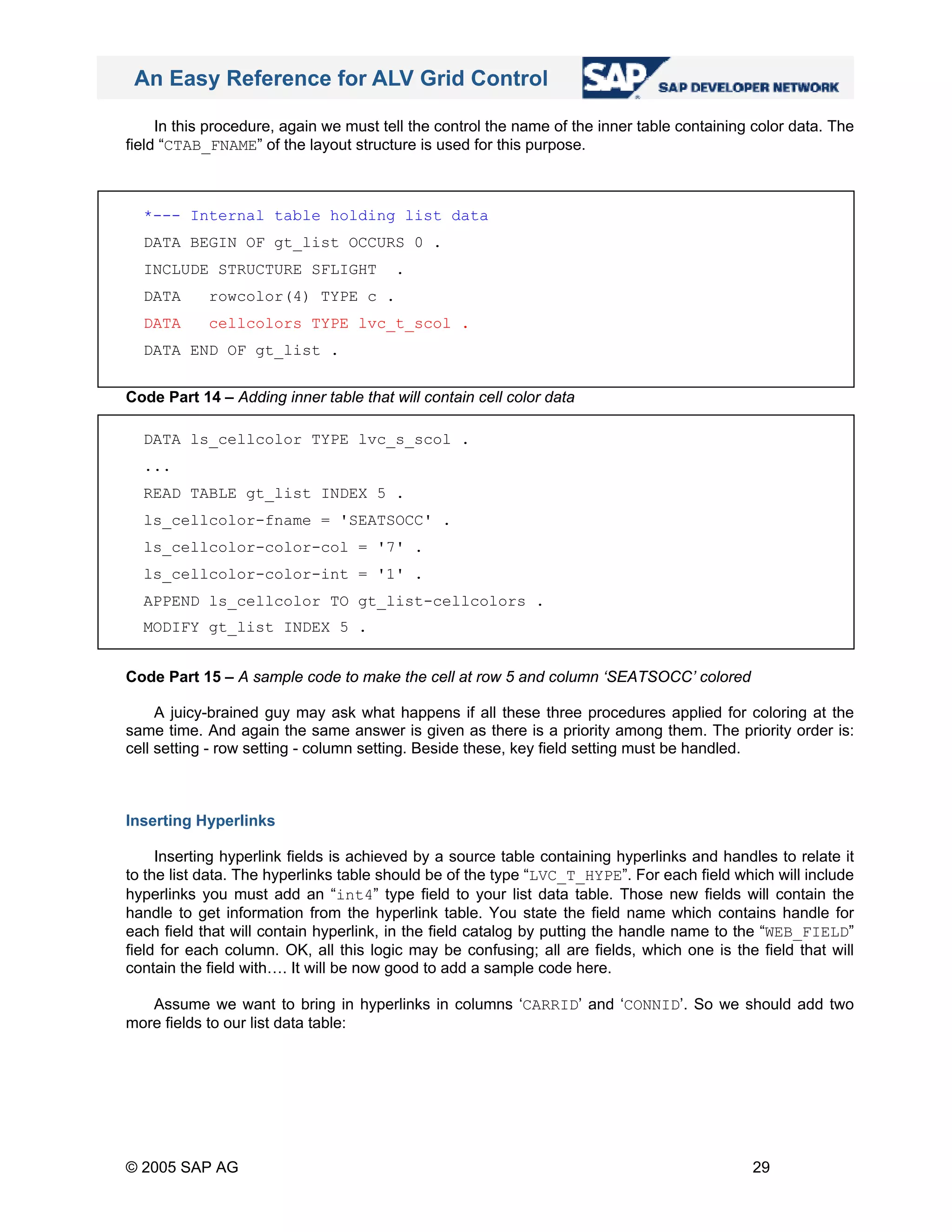 An easy reference for alv grid control (1) | PDF | Desktop Publishing | Computer Software and ...