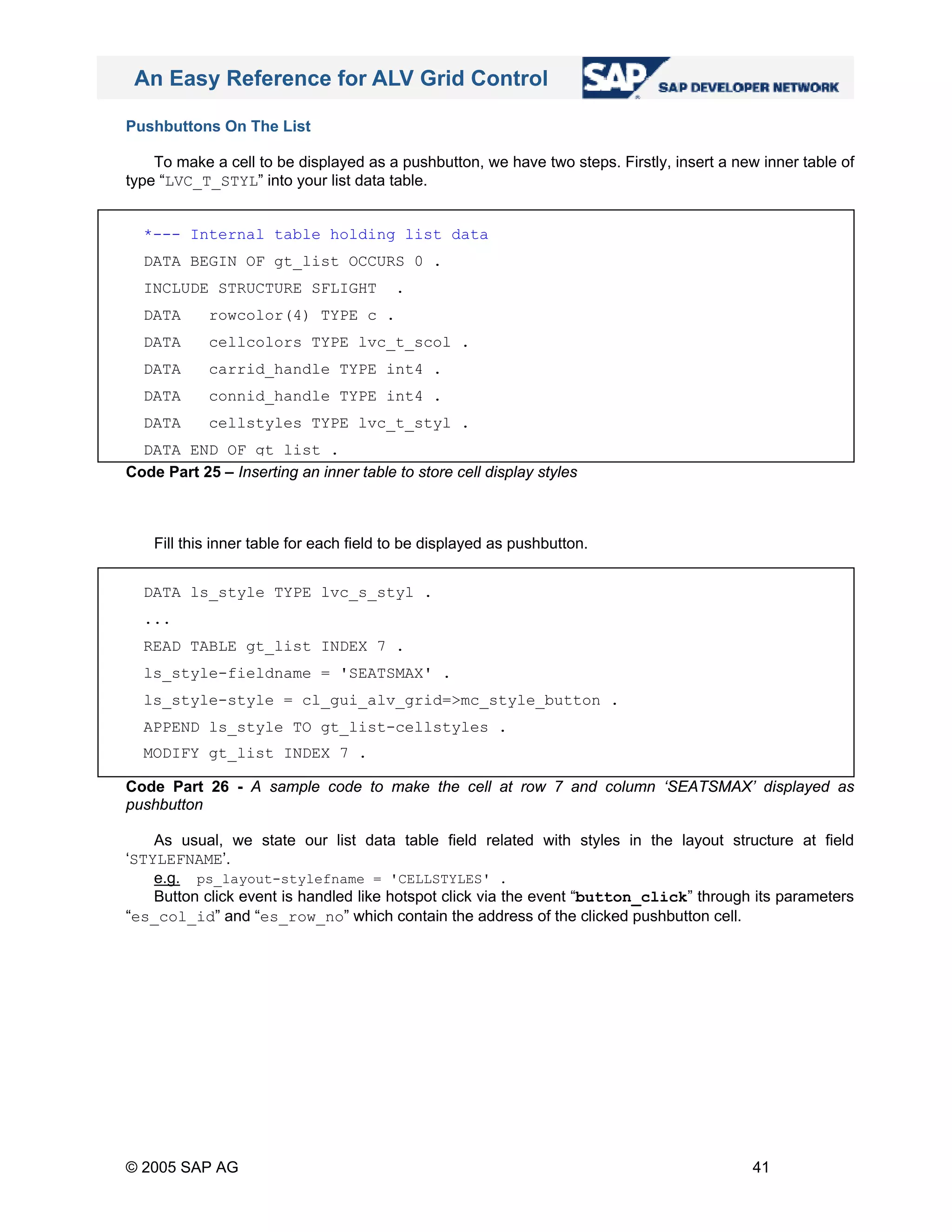 An easy reference for alv grid control (1) | PDF | Desktop Publishing | Computer Software and ...