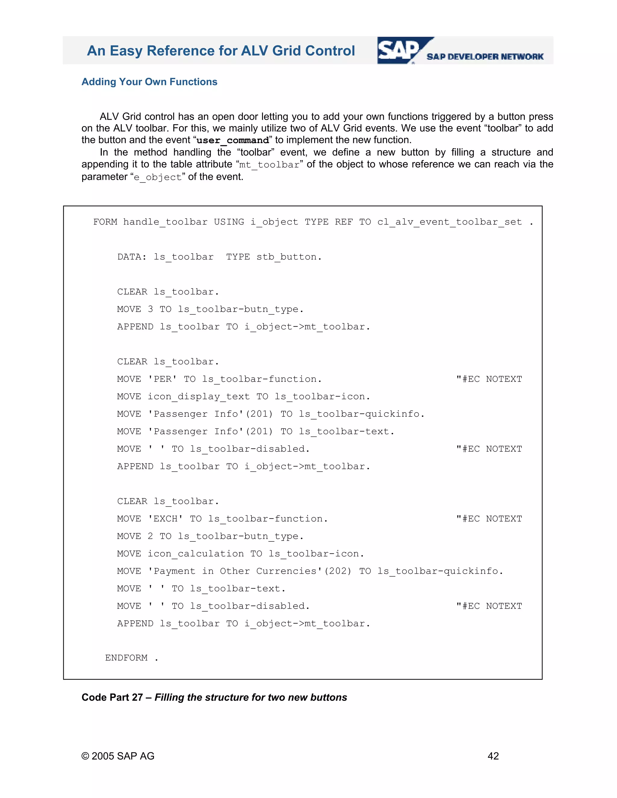 An easy reference for alv grid control (1) | PDF | Desktop Publishing | Computer Software and ...