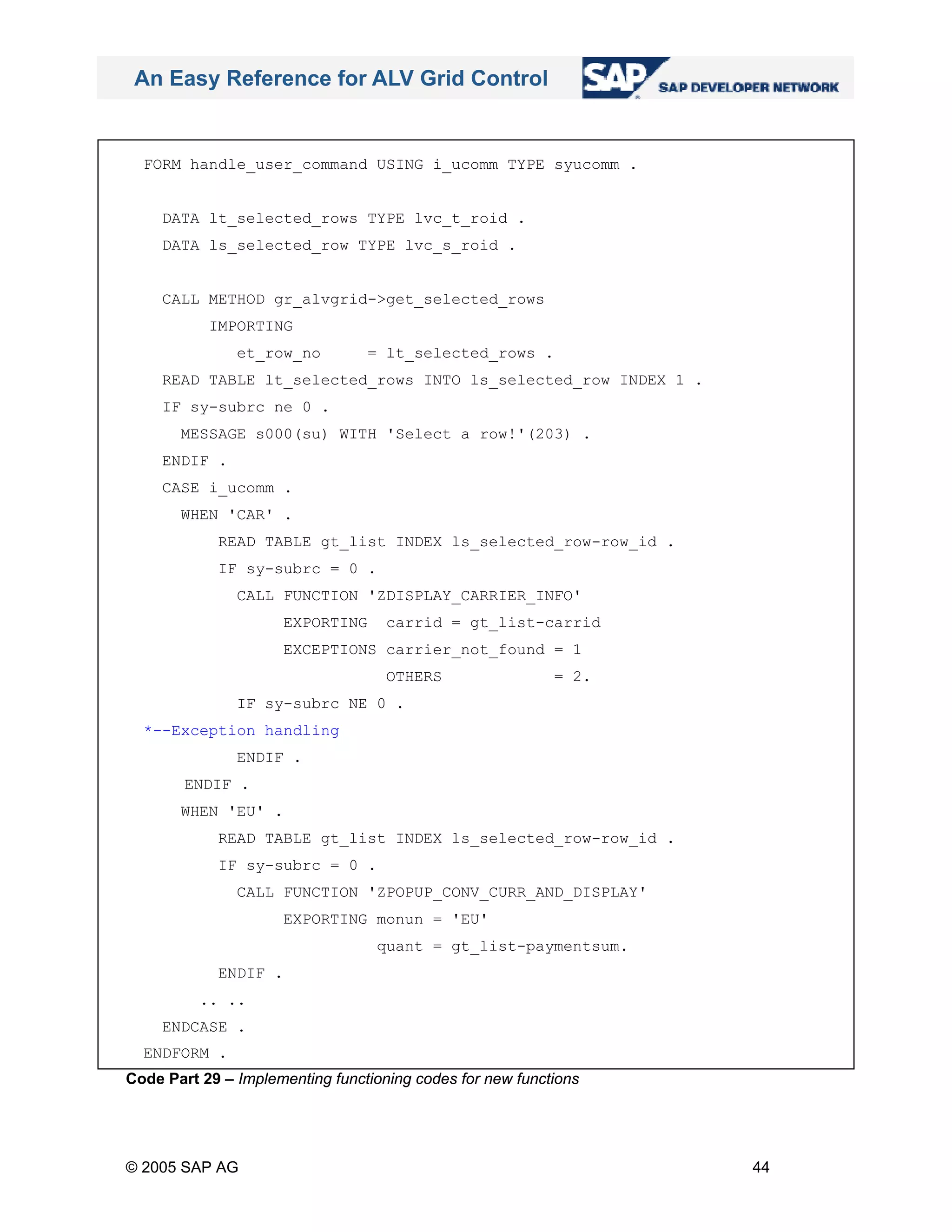 An easy reference for alv grid control (1) | PDF | Desktop Publishing | Computer Software and ...